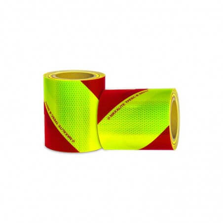 2 rouleaux (G + D) bandes réfléchissantes Jaune + Rouge NIKKALITE